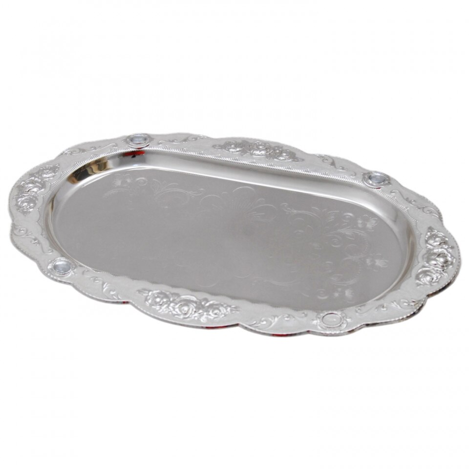 Tava Argintata Ovala Cu Sidef 36X20 CM - eMAG.ro