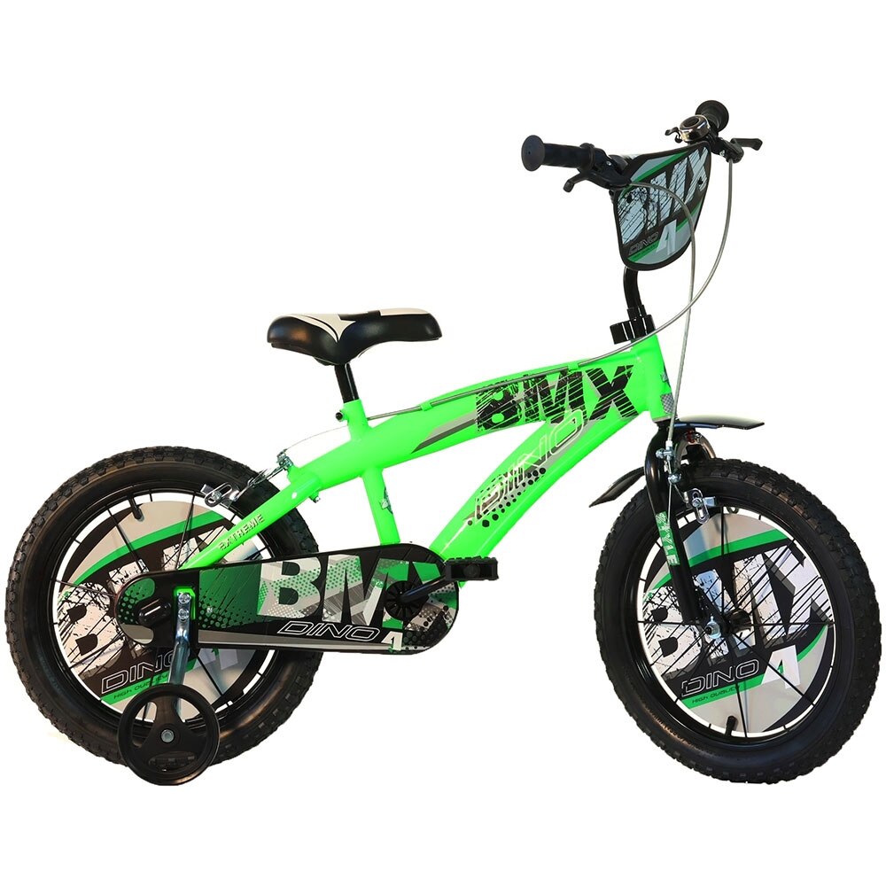 Bicicleta copii Dino Bikes BMX 14" negru si verde - eMAG.ro