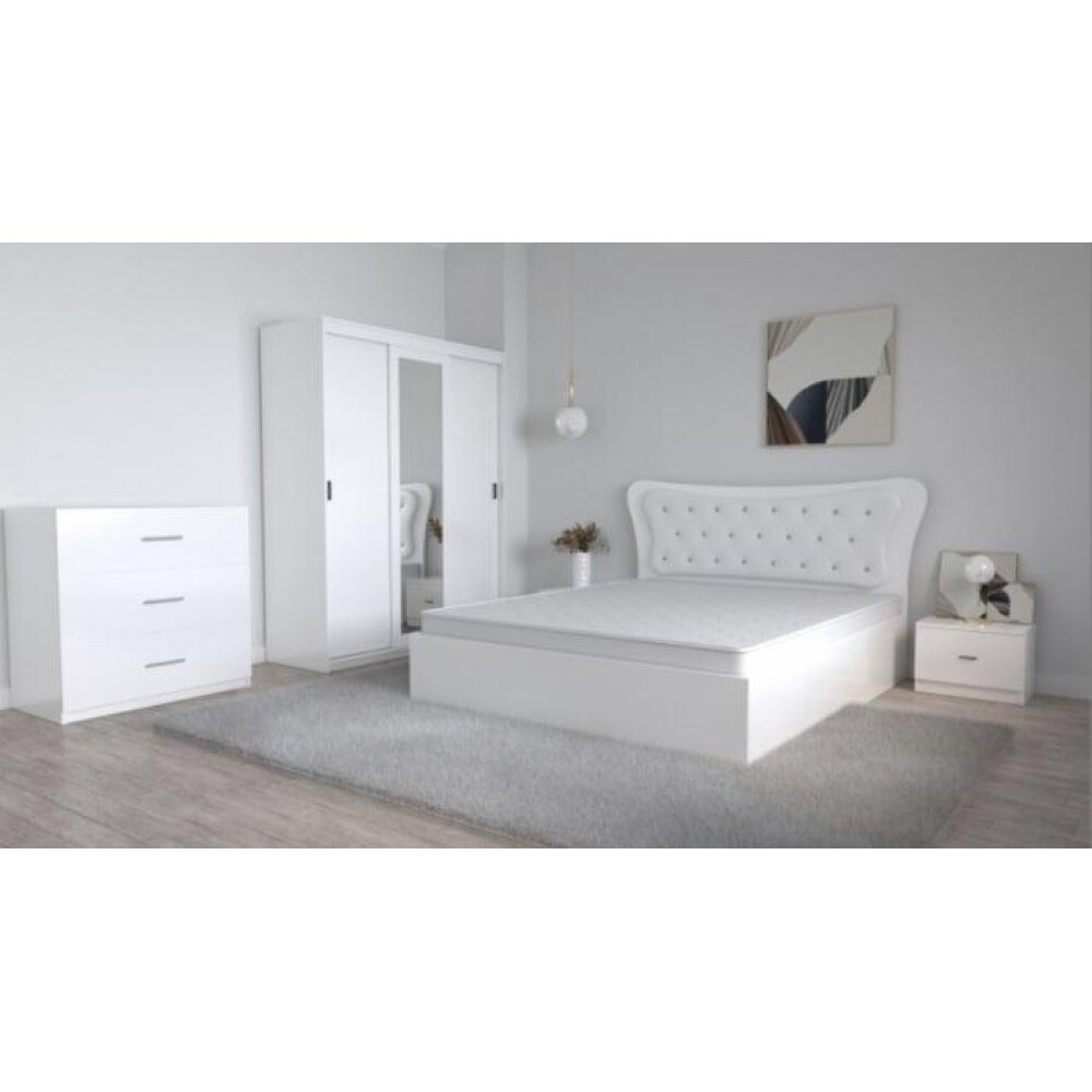 Set Dormitor Alex, Alb, Dressing 3 usi - eMAG.ro