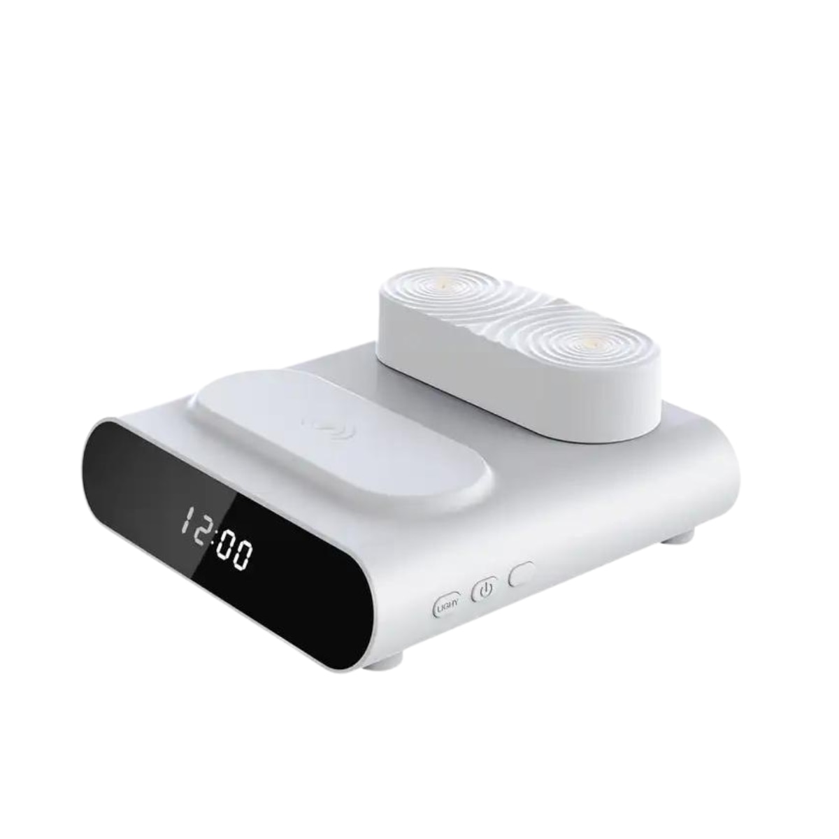 Difuzor aromaterapie cu incarcator wireless de 15 W si ceas de noptiera ...