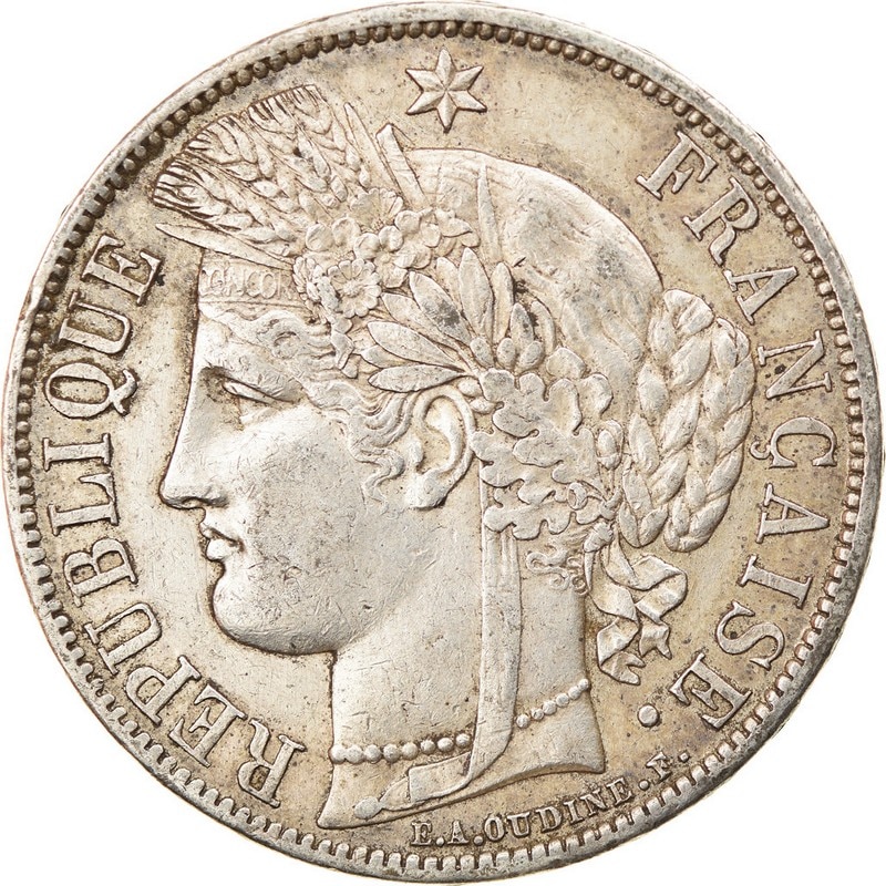Moneda istorica din Argint 5 franci Ceres Republica Franceza - eMAG.ro