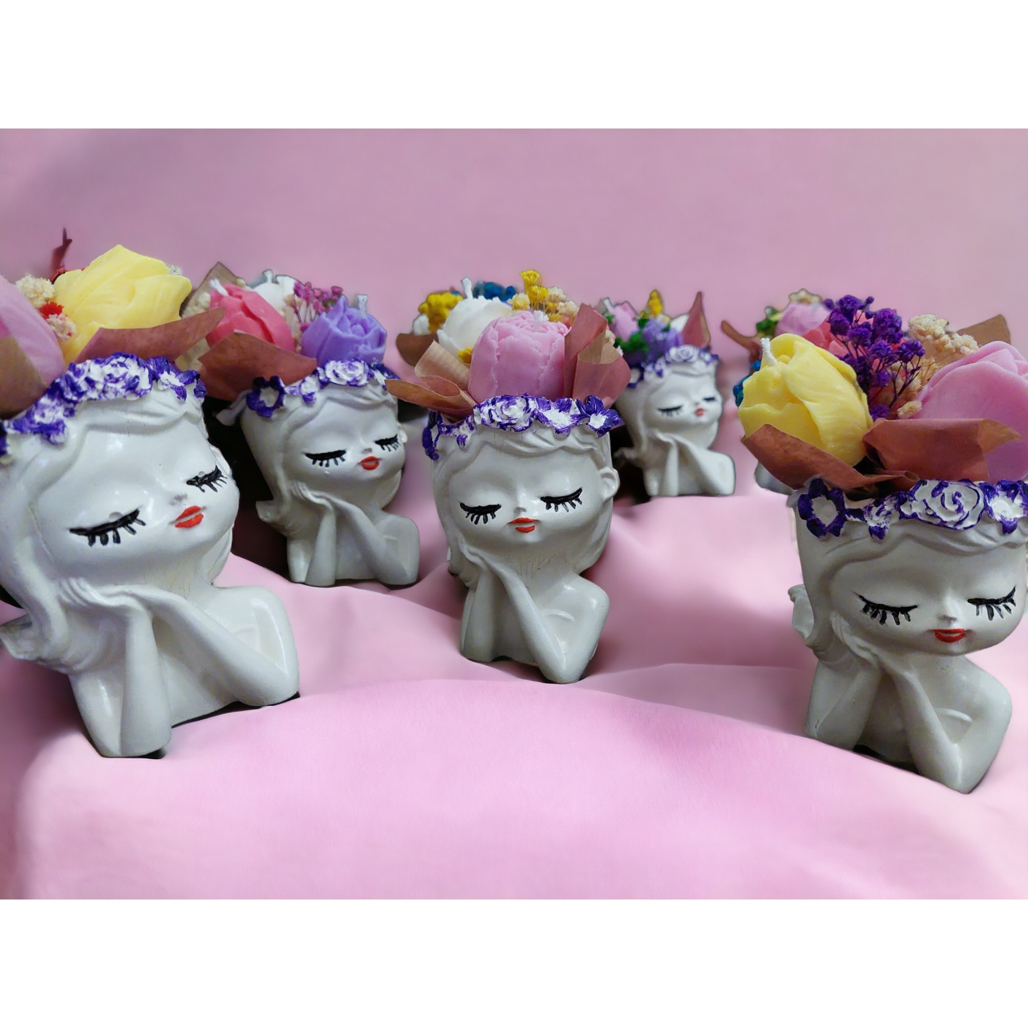 Set Vaza ”Fetita visatoare” si Buchet din lumanari parfumate pentru ...