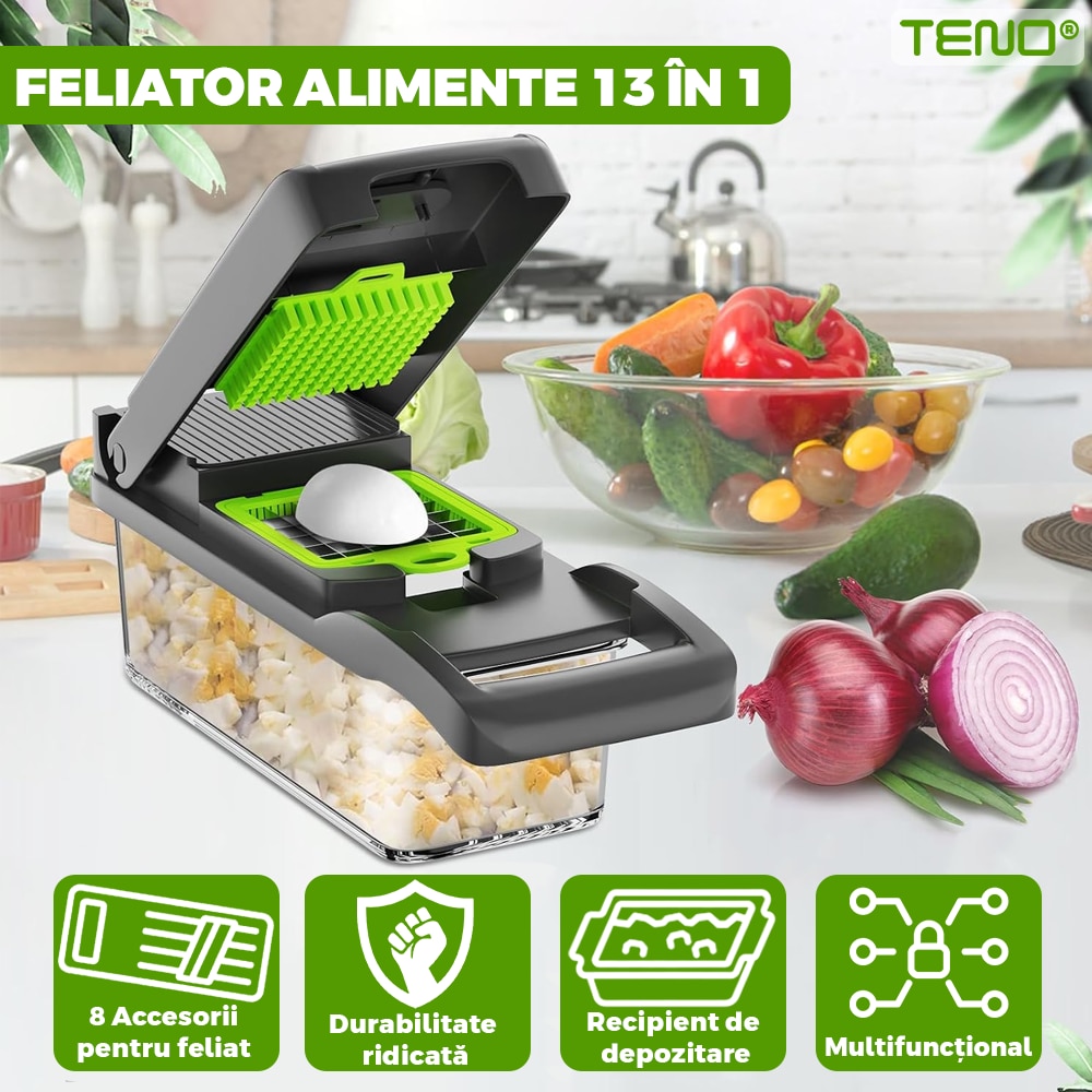 Feliator de Legume 13 in 1 Teno®, multifunctional, 8 taieturi ...