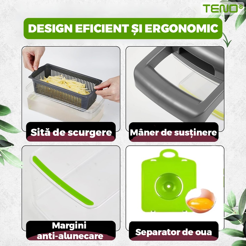 Feliator de Legume 13 in 1 Teno®, multifunctional, 8 taieturi ...