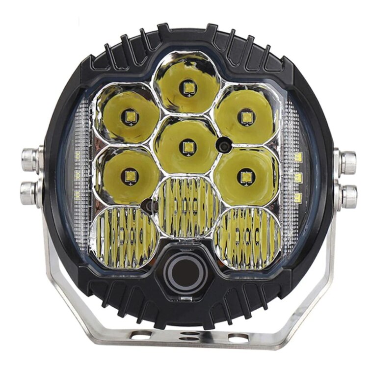 Set 2 Proiectoare LED auto Off-Road 230W, 12V-80V, lumina alb-galbena ...