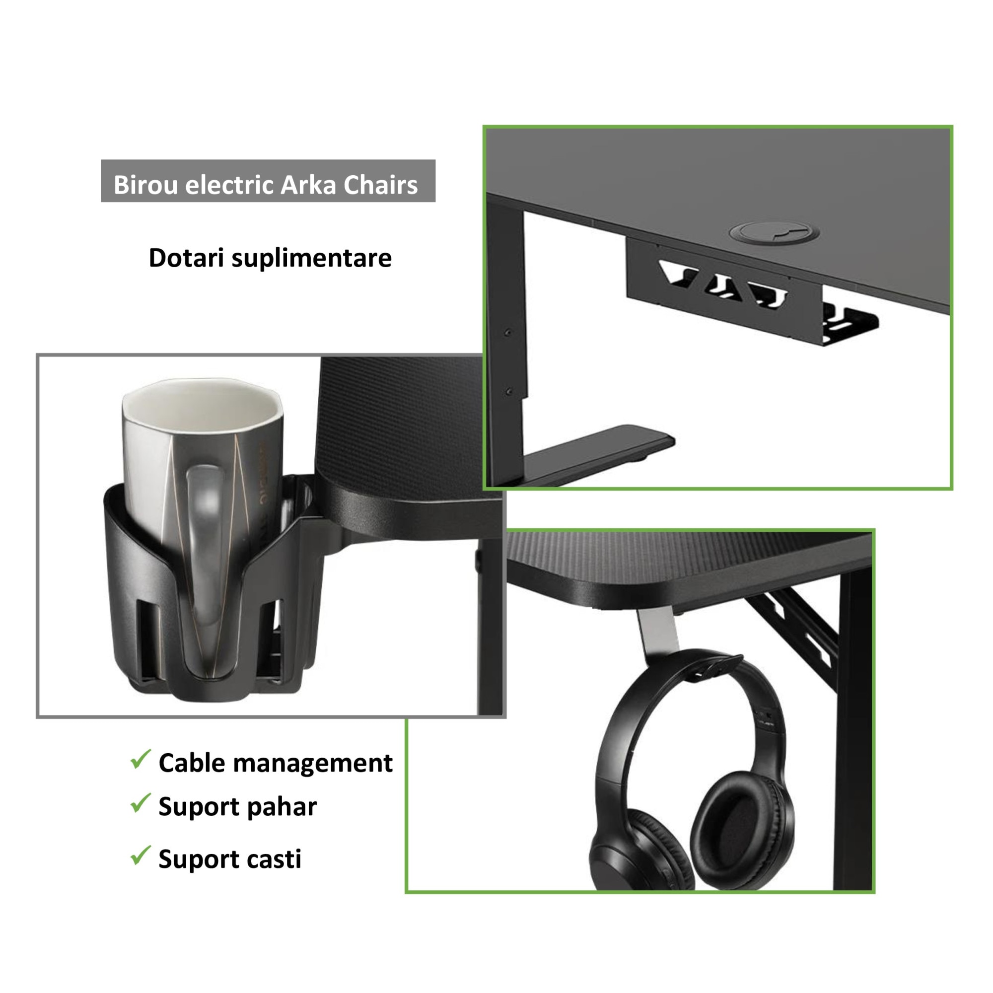 Birou gaming electric profesional Arka Chairs Z26, suprafata full ...