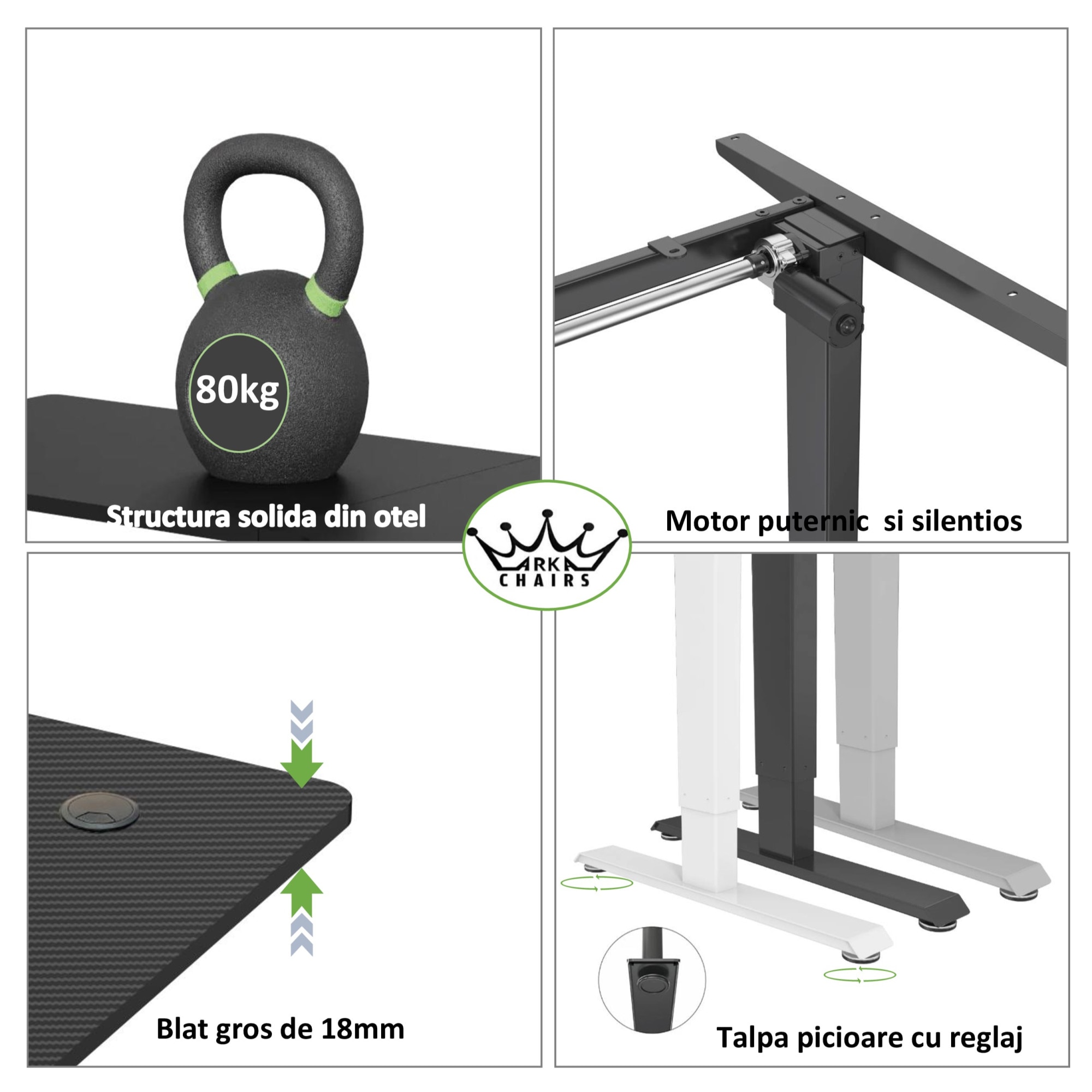 Birou gaming electric profesional Arka Chairs Z26, suprafata full ...