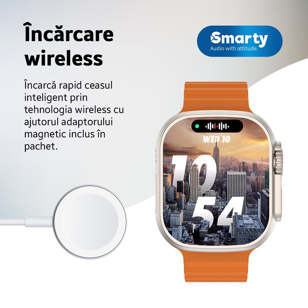 Ceas smartwatch Smarty® Microwear Pro, 2.2" IPS Touch, ECG, NFC, Insula ...
