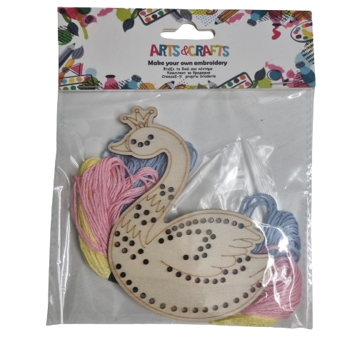 Set creatie broderie cu lemn, model lebada - eMAG.ro