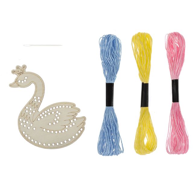 Set creatie broderie cu lemn, model lebada - eMAG.ro