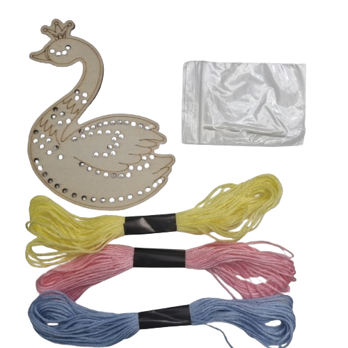 Set creatie broderie cu lemn, model lebada - eMAG.ro