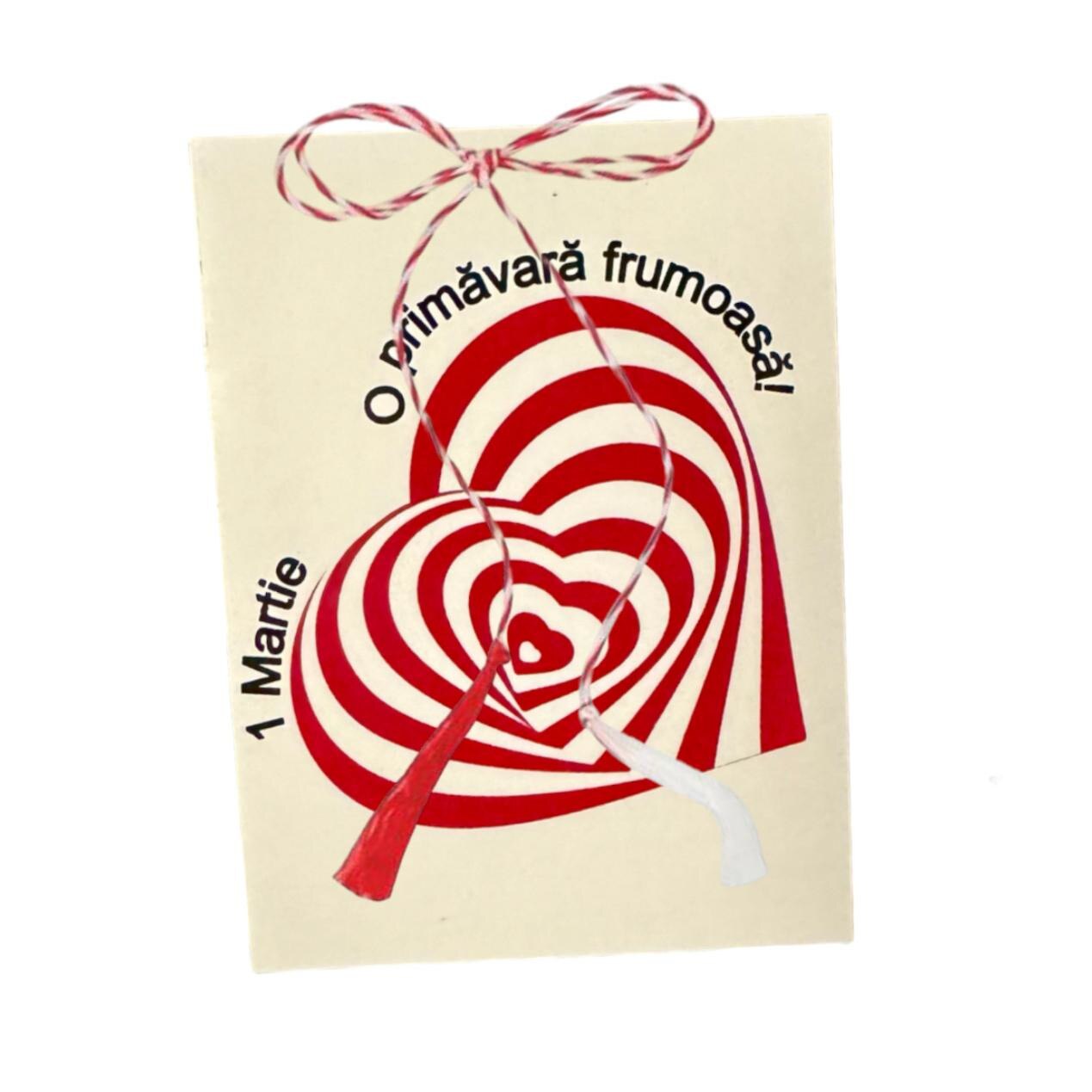 Martisor inima alb cu rosu magnet - eMAG.ro