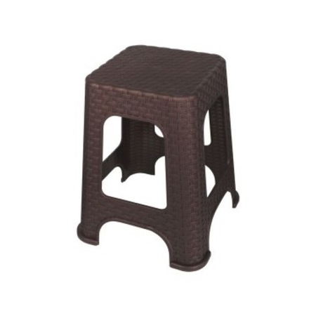 Taburet plastic tip rattan 46 cm inaltime culoarea maro - eMAG.ro