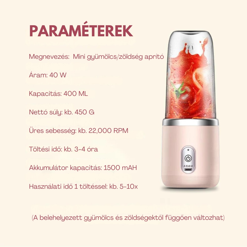 Blender fructe/legume, 40W, 400ml, 1 Viteza, Roz - eMAG.ro