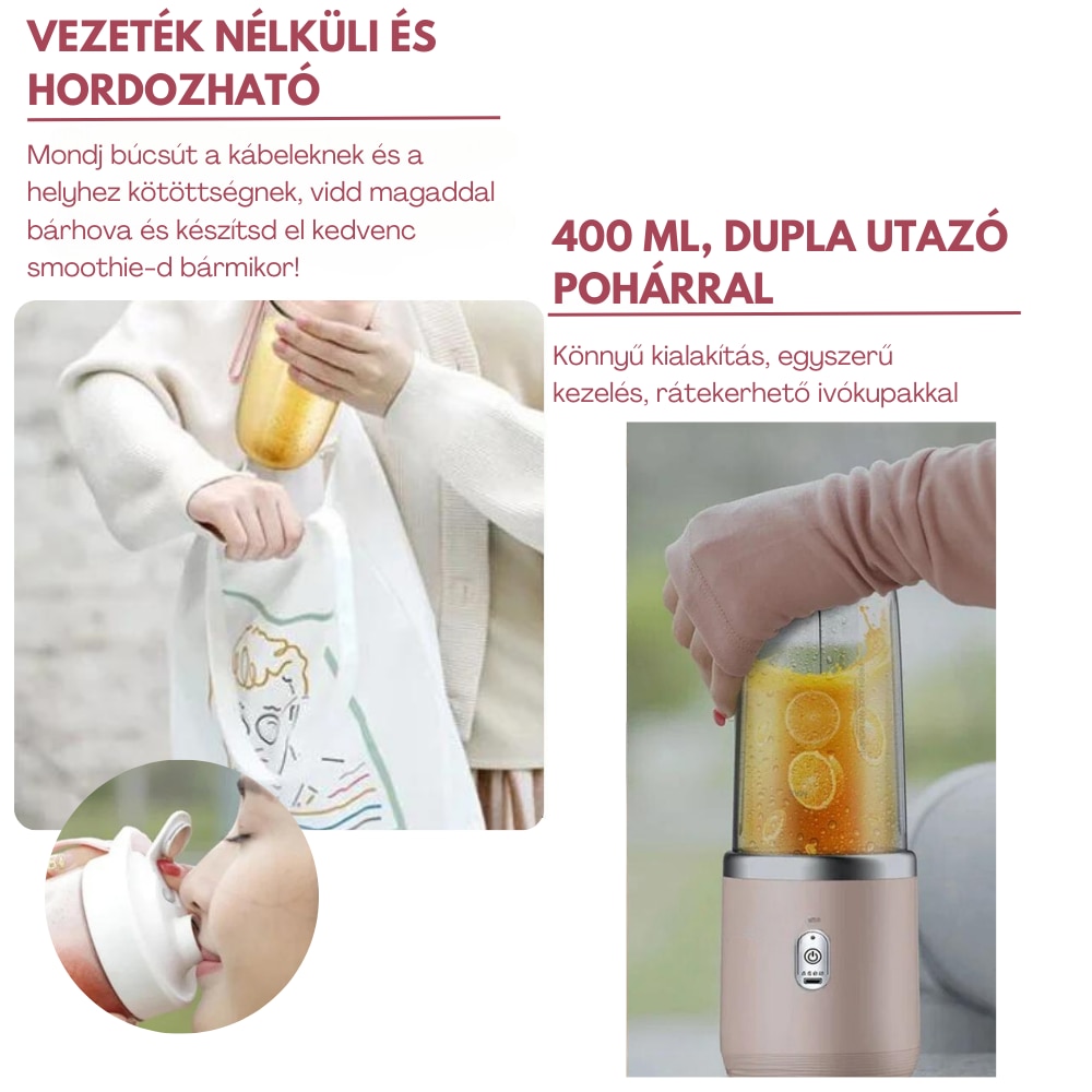 Blender fructe/legume, 40W, 400ml, 1 Viteza, Roz - eMAG.ro