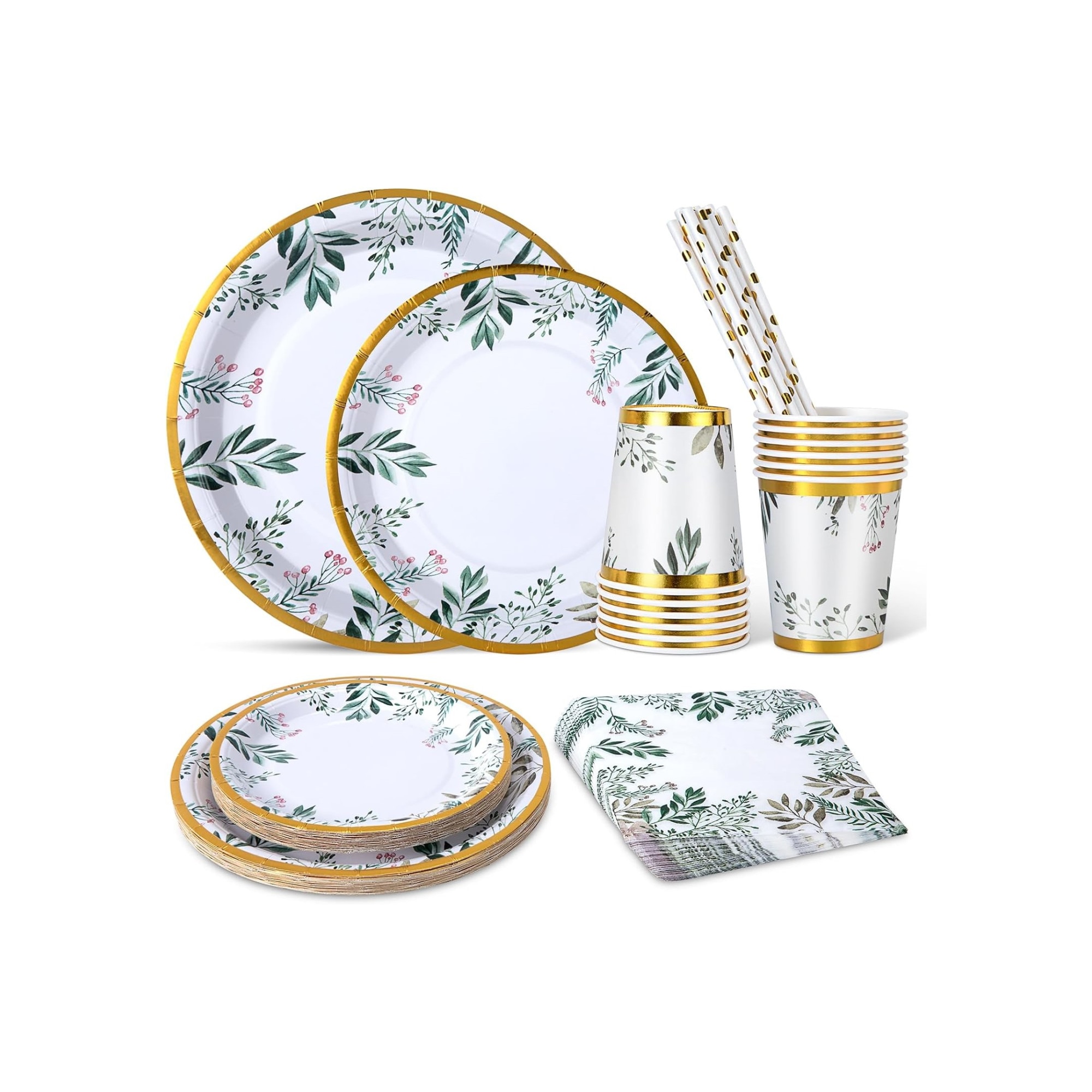 Set vesela petrecere, 24 de persoane, 120 de piese, farfurii, servetele ...