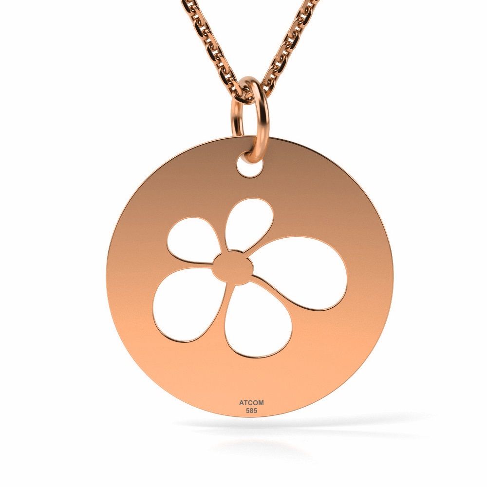 Colier din aur roz model Petale de trandafir - eMAG.ro