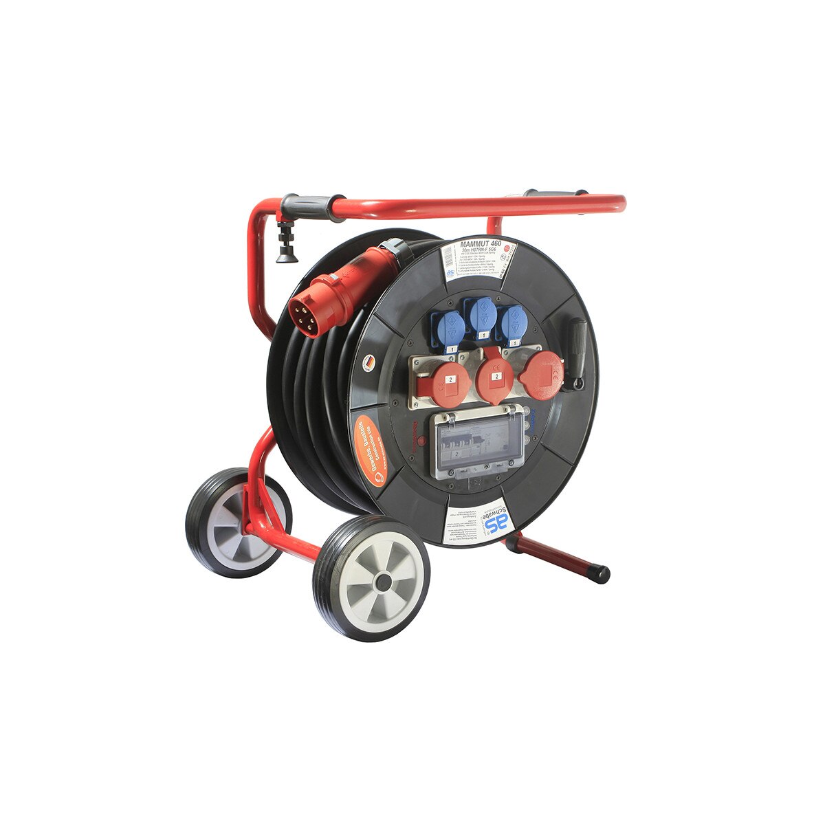 Derulator cablu 30m 5G6 Mamuth prelungitor pe tambur H07RN-F cu 2 prize ...