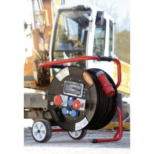 Derulator cablu 30m 5G6 Mamuth prelungitor pe tambur H07RN-F cu 2 prize ...