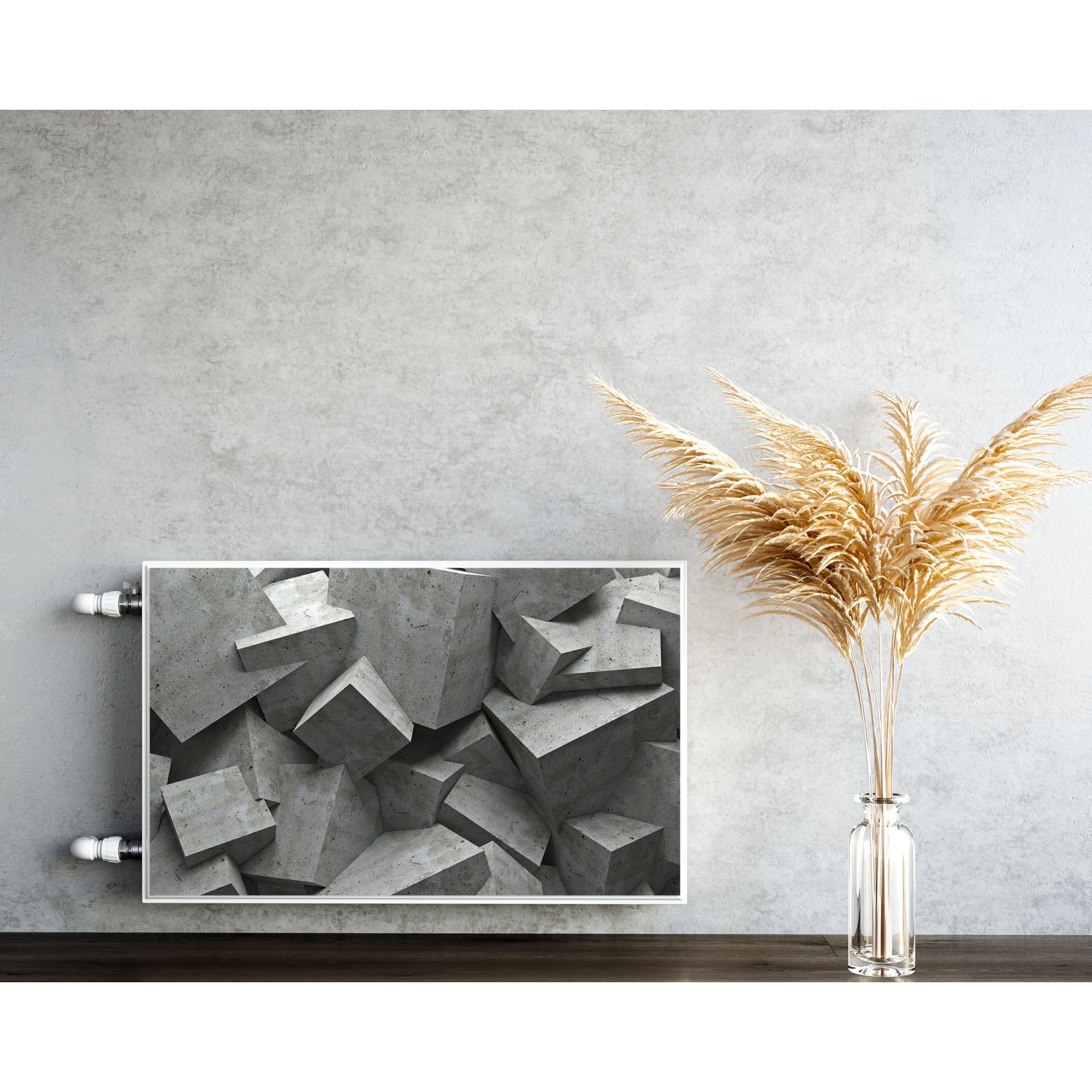 Muralo Mágnes, radiátor dekoráció, Absztrakt, beton háttér, 3D hatás ...