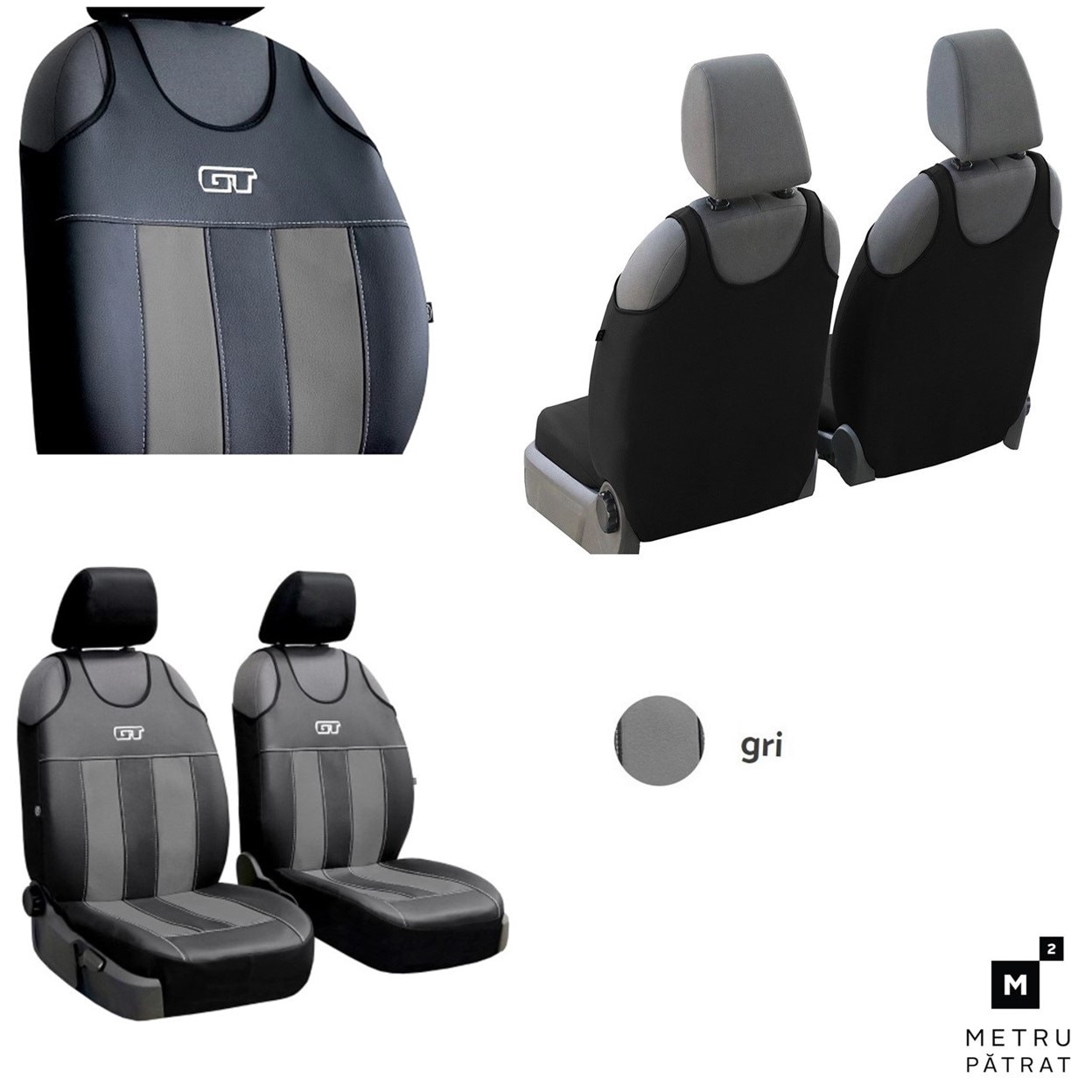 Set 2 huse auto tip maieu, model GT, din piele ecologica, universale ...