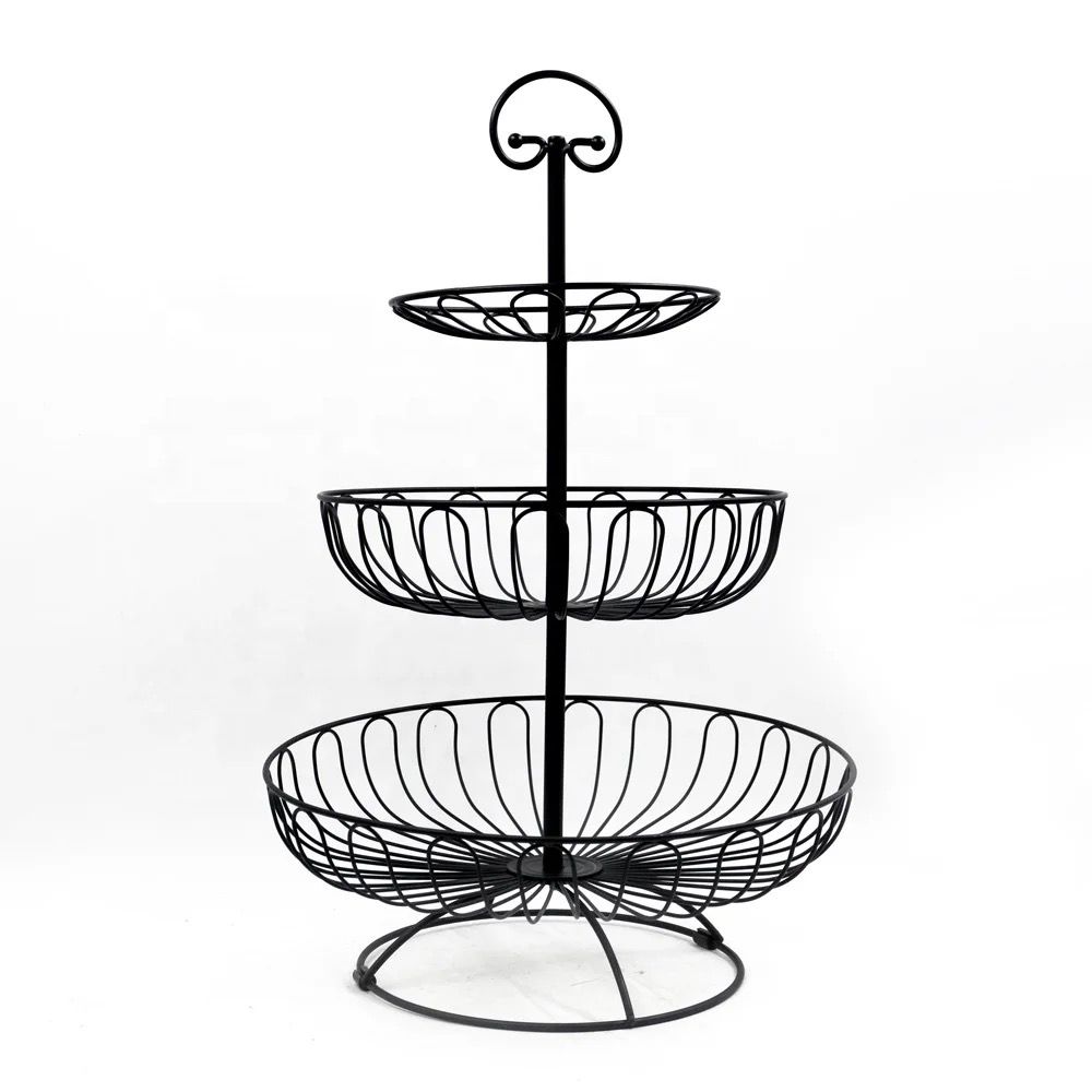 Fructiera etajata Blusmart, 3 nivele, pentru prajituri, torturi, fructe ...