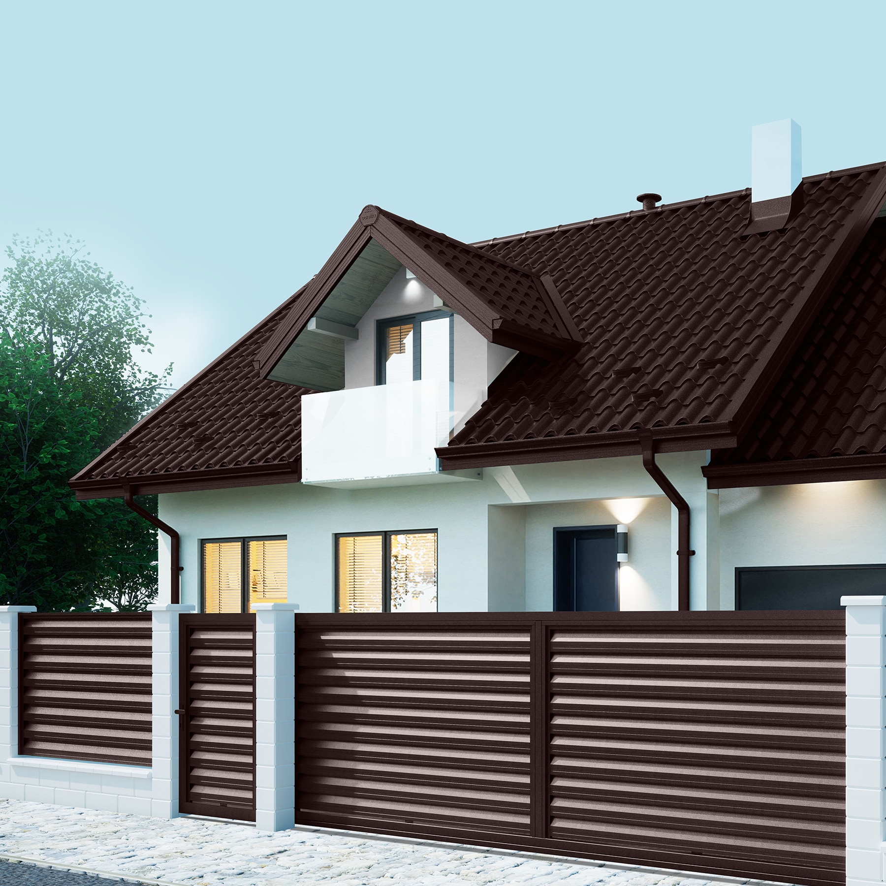 Panou de gard orizontal tip jaluzea x135, cu prindere invizibila ...