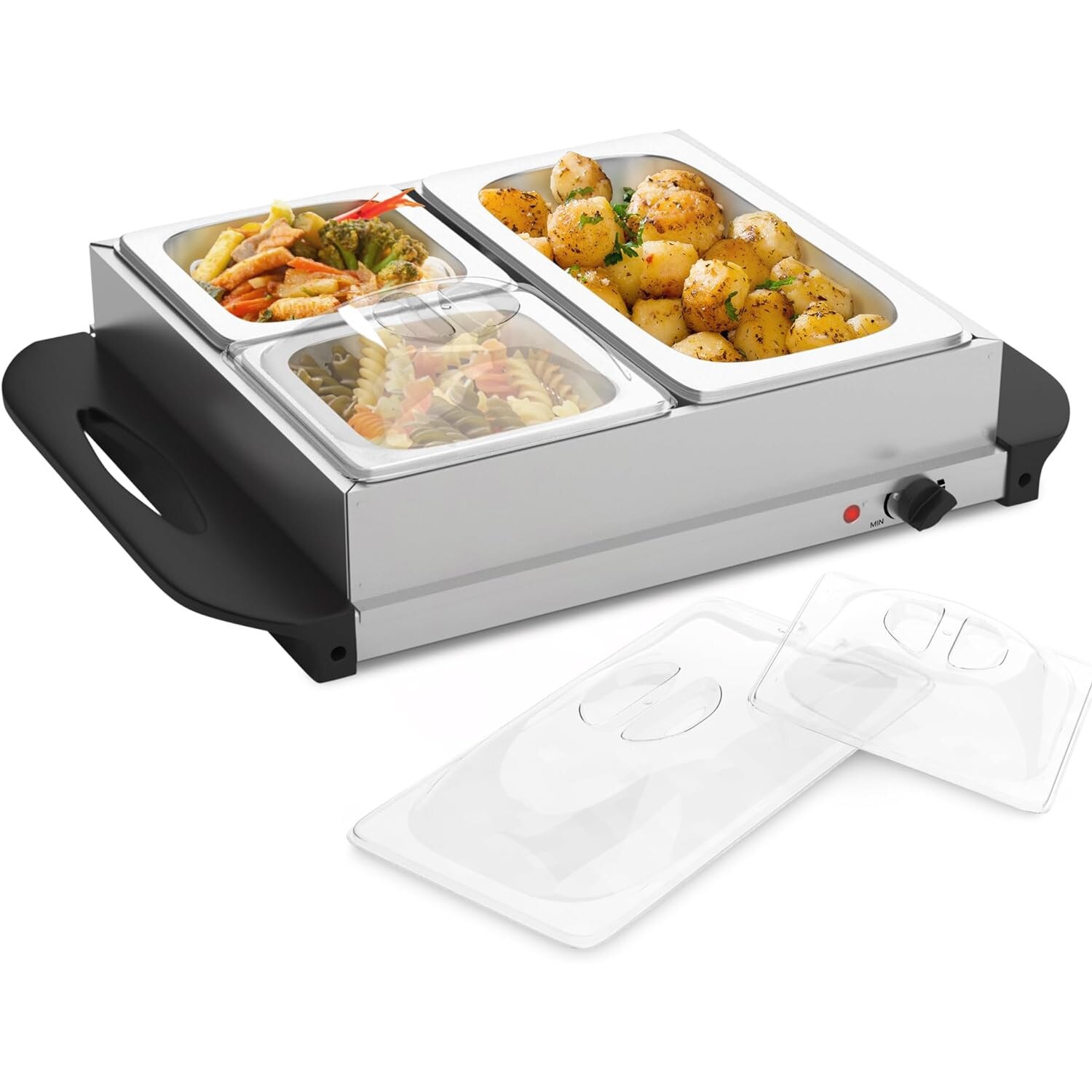 Incalzitor electric-Chafing pentru mancare tip bufet, 1x 2.L+ 2x1L ...