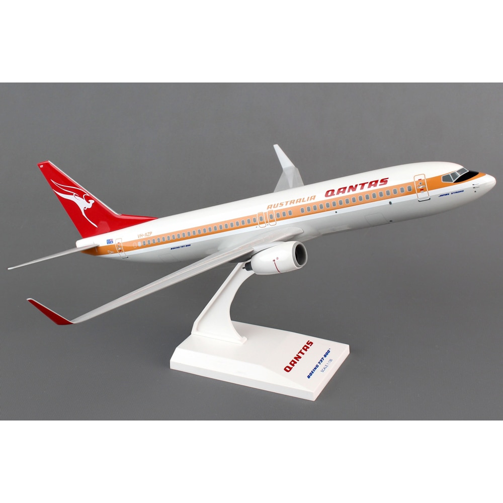 Macheta avion, Skymarks, Model BOEING 737-800 QANTAS, Plastic, 1:130 ...