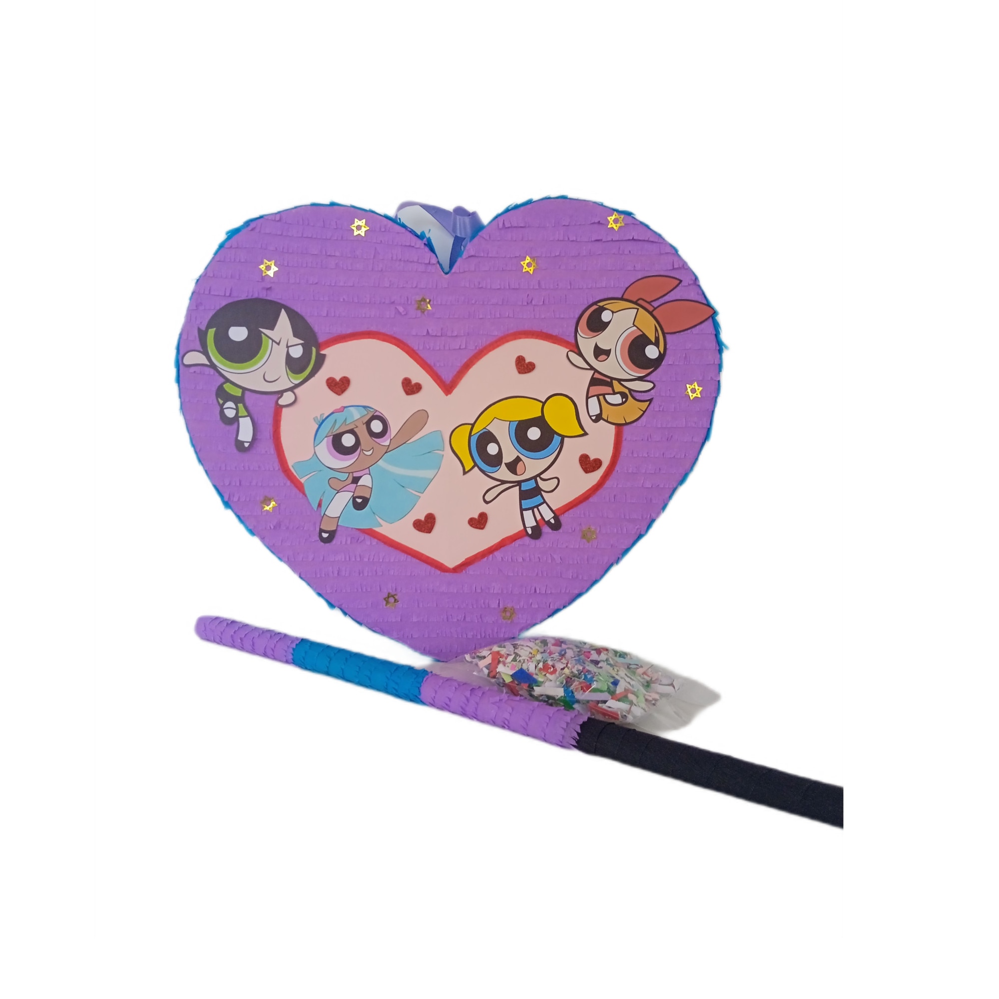 Pinata model inima Fetitele Power Puff, 45 cm, mov - eMAG.ro