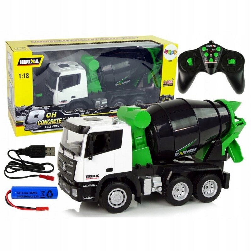 Autobetoniera cu telecomanda, Huina, RC TIR 1557, Plastic, Multicolor ...