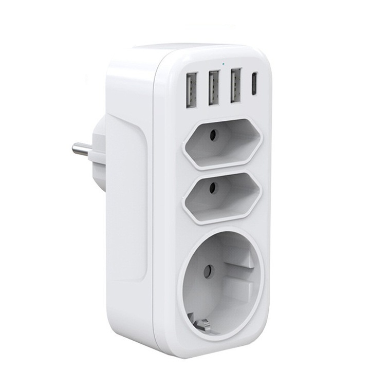 Adaptor incarcator convertor priza universal de calatorie, USB TypeC ...