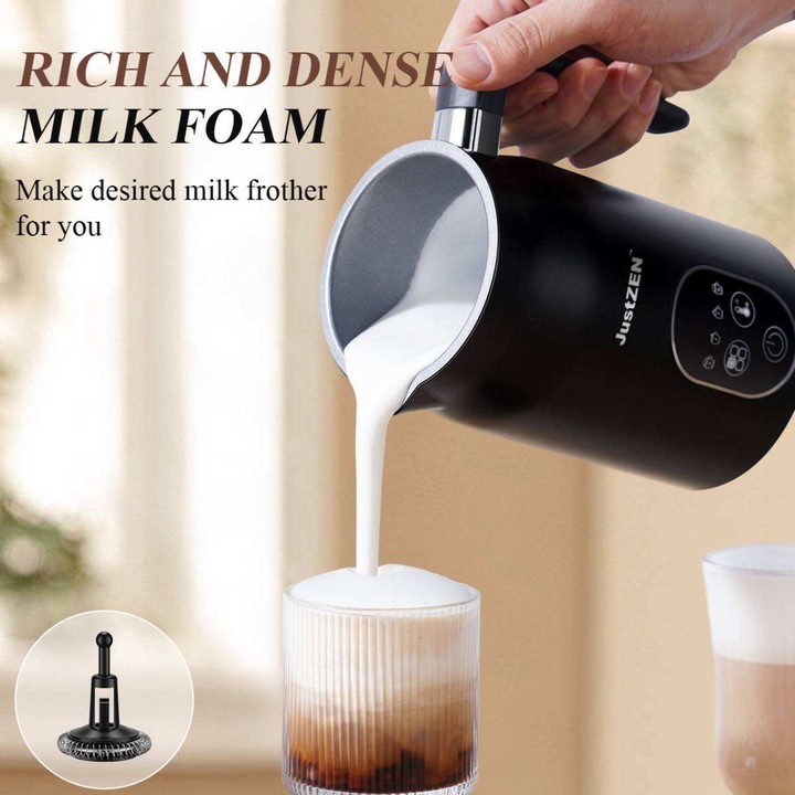 Aparat Pentru Spuma De Lapte 4 in 1 JustZEN® Cream, Spumare Cald si ...