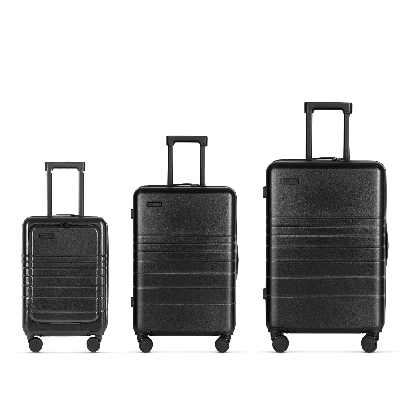 Set 3 trolere, Eternitive, E1, ABS, Lacat TSA, Roti duble 360, Negru ...