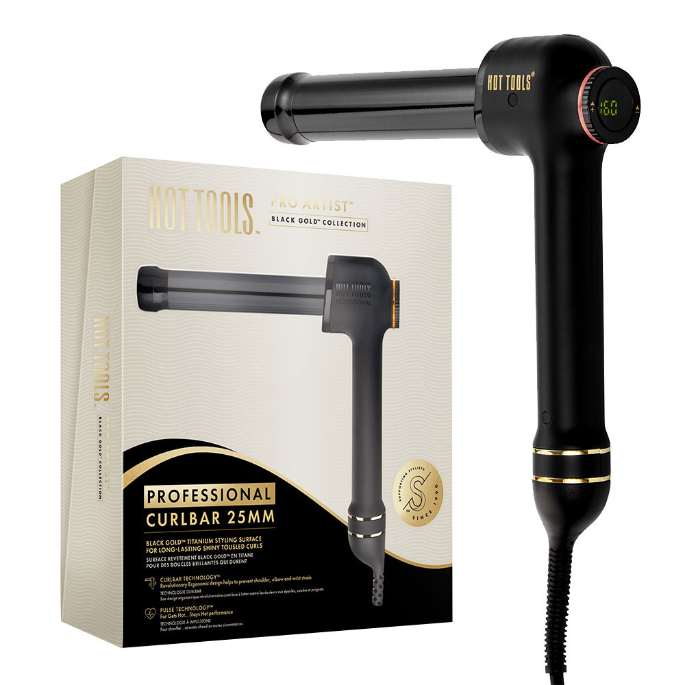 Ondulator Hot Tools Curlbar, Pro Artist Black Gold collection, 25 mm, 8 ...