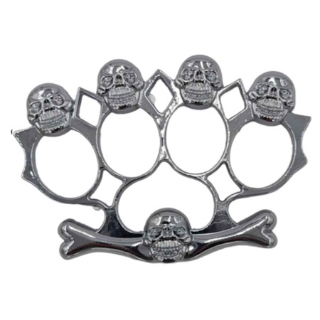 Pumnal tip box, rozeta autoaparare cu 4 cranii, 1 cm grosime, gri ...