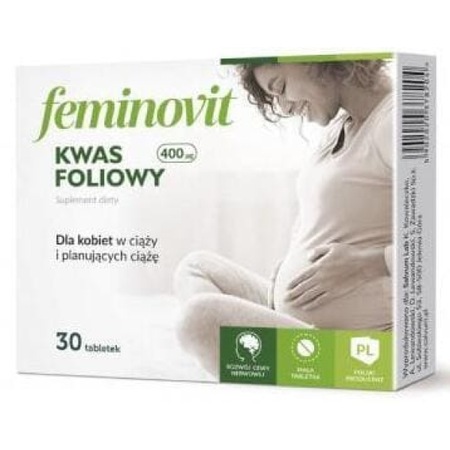 Supliment alimentar, Feminovit, Acid folic, 30 comprimate - eMAG.ro