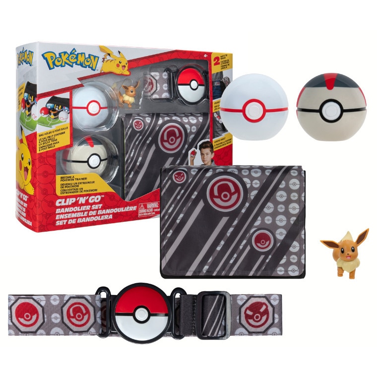 Set Geanta Pokemon, Jazwares, Clip 'N' Go, Pokeball/Eevee, Multicolor ...