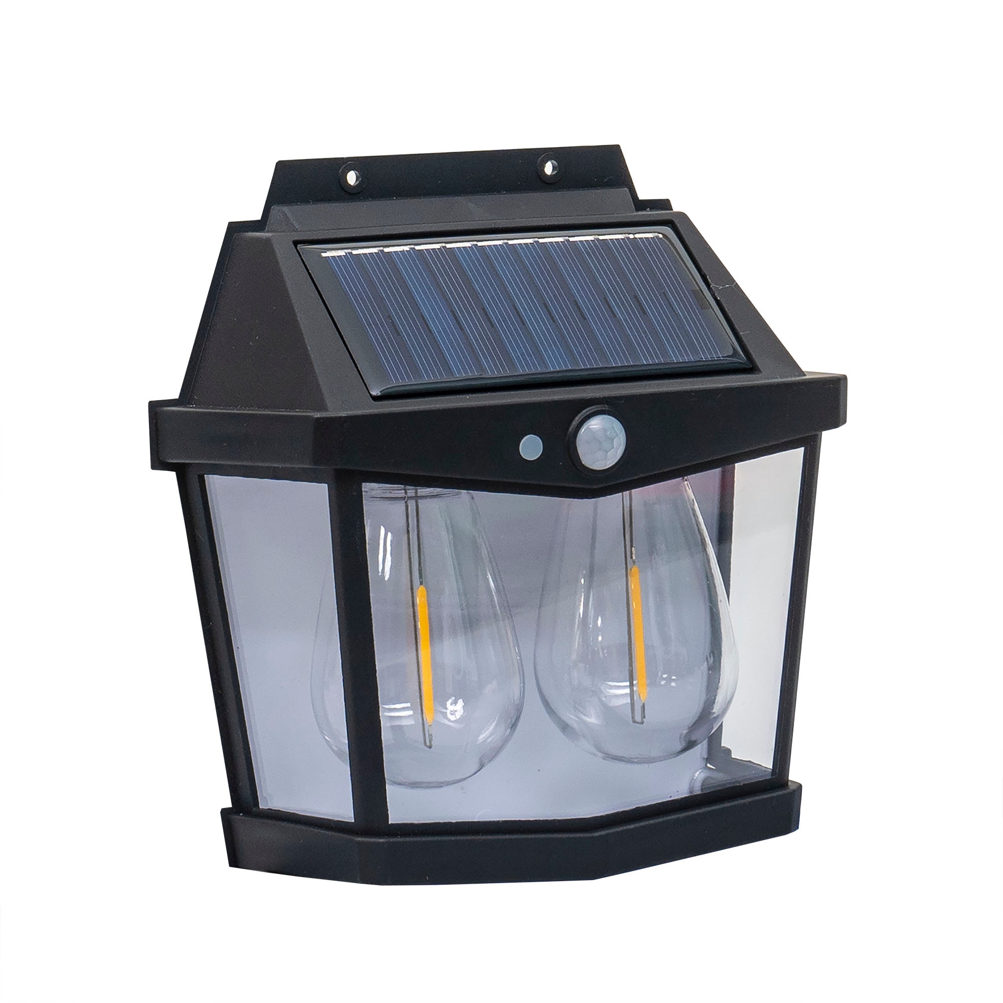 Lampa solara de perete, cu 2 becuri LED, senzor de miscare, 3 moduri de ...