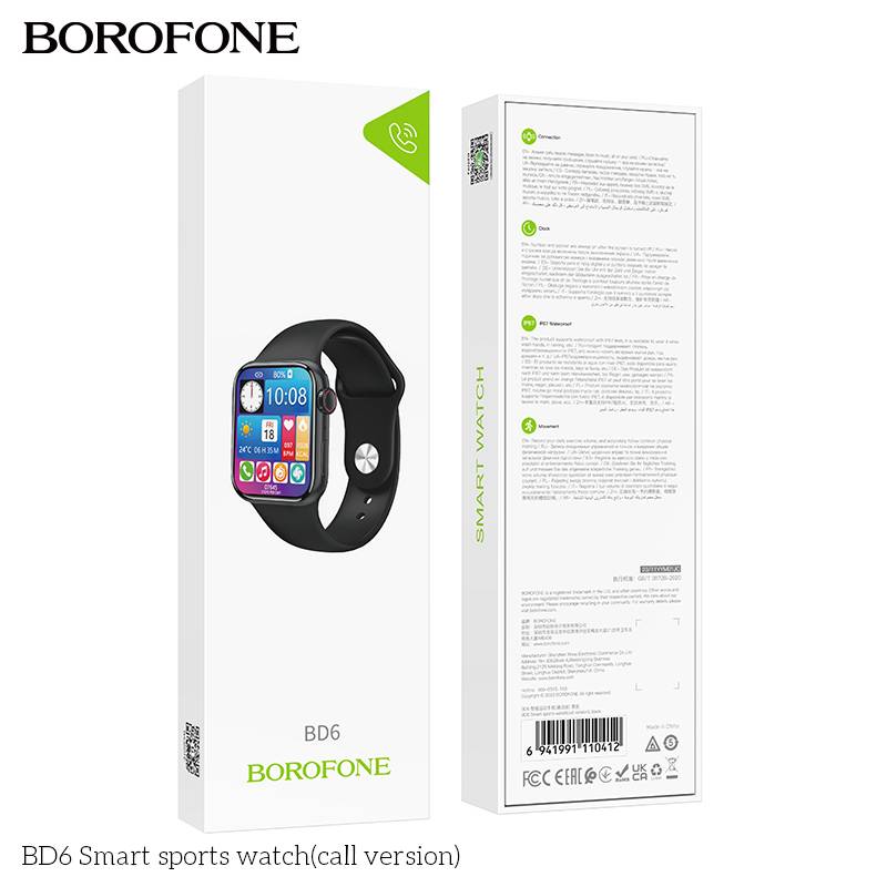 Smartwatch Borofone BD6 negru cu functie de apelare - eMAG.ro