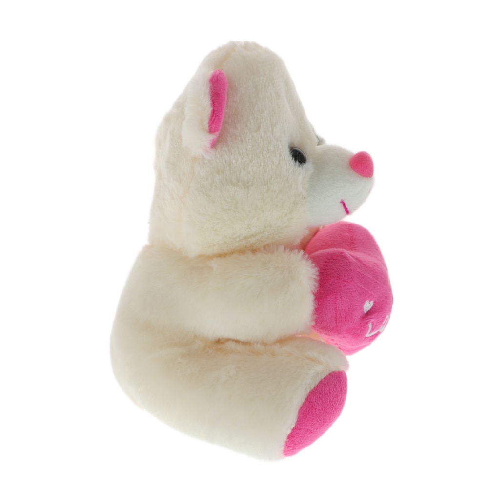 Ursulet plus crem cu inima roz 20cm - eMAG.ro