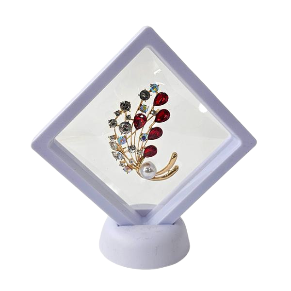 Brosa Pearl Bouquet, cu cristale si perle artizanale, in suport elegant ...