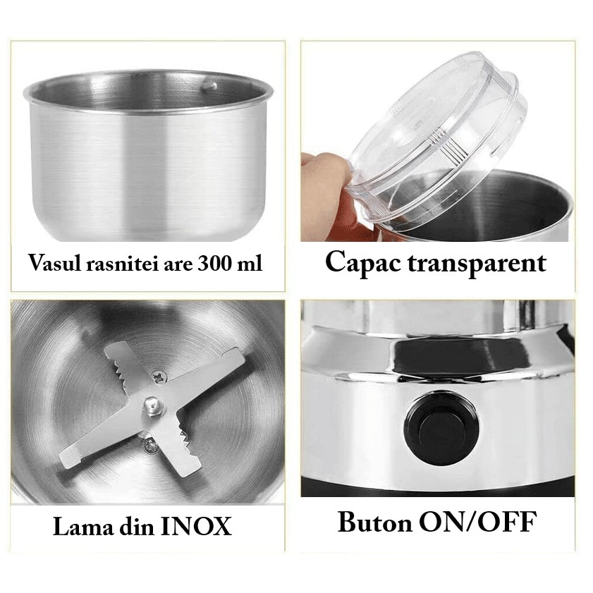 Rasnita Electrica 2 In 1 Pentru Cafea, Nuci Si Condimente GREATON ...