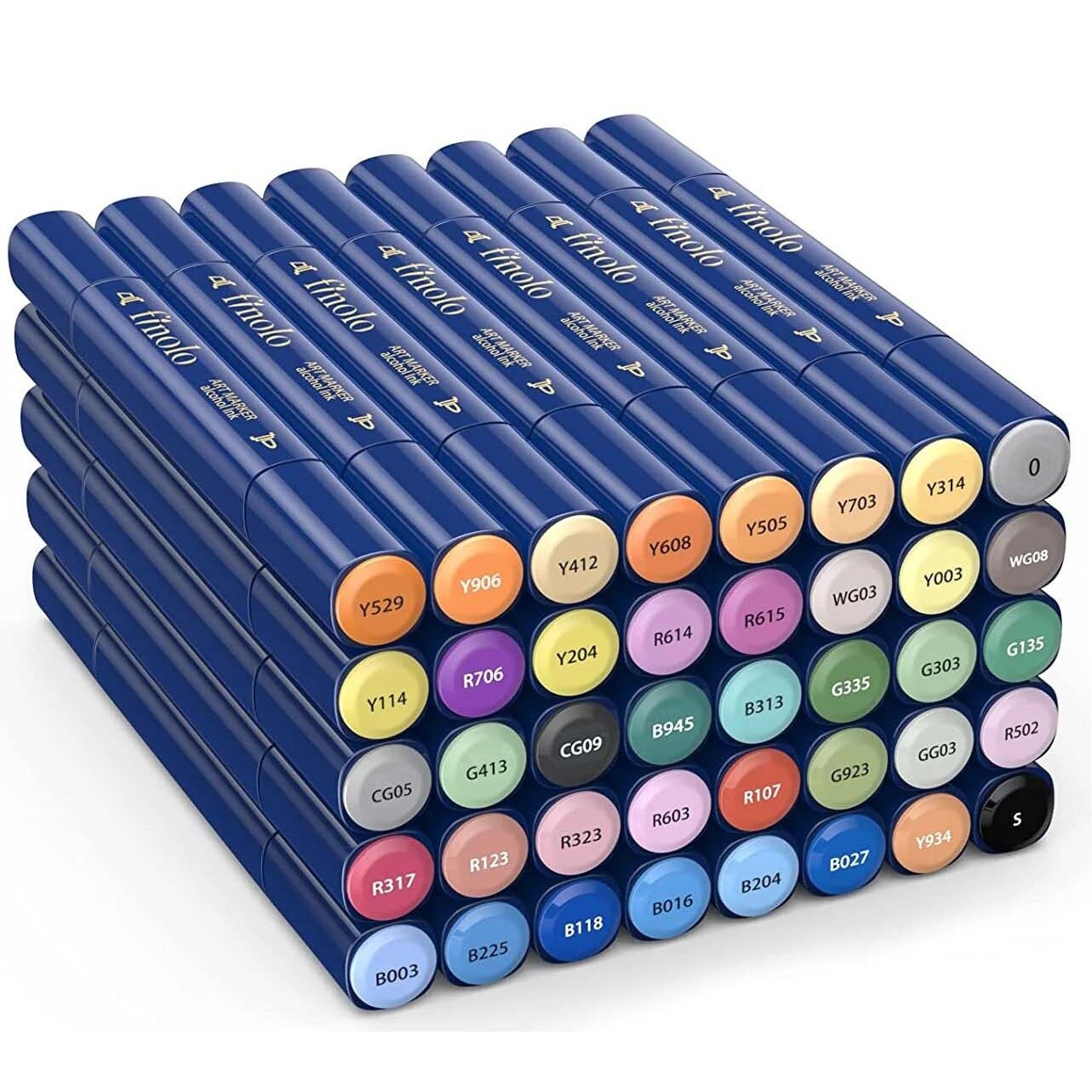 Маркер Finenolo 2 края за художествени скици 1-6мм комплект 40 цвята ...