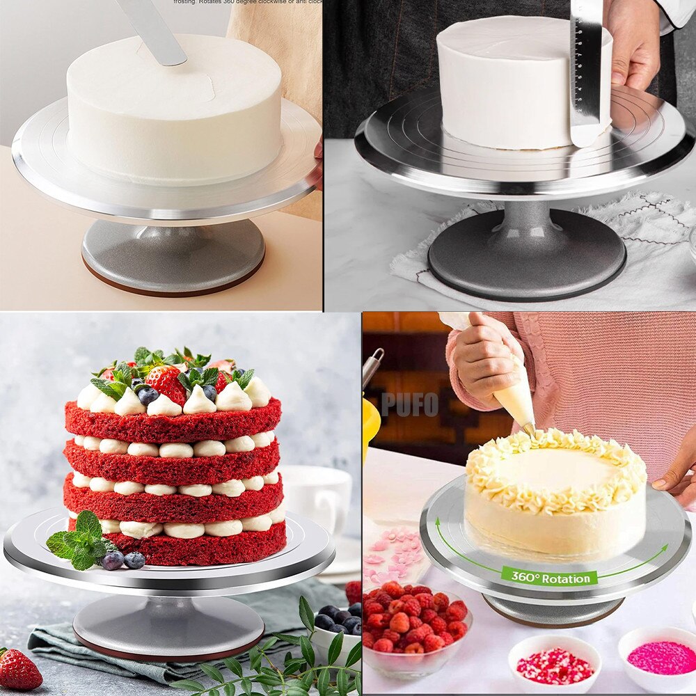 Platou decorativ rotativ profesional Pufo Cake din inox pentru ...