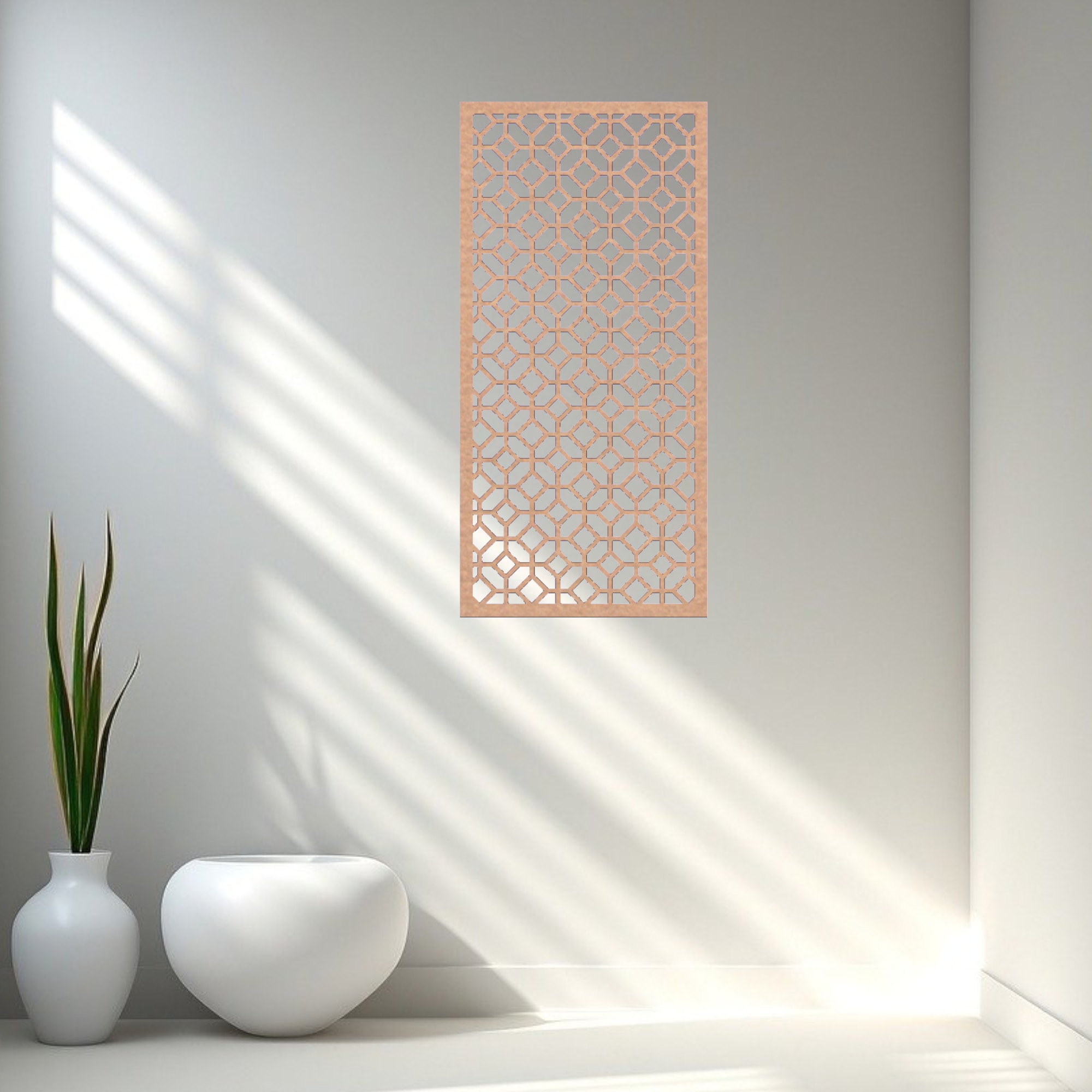 Panou decorativ ornamental de perete din Mdf natur, Mos234, 100 x 48 cm ...