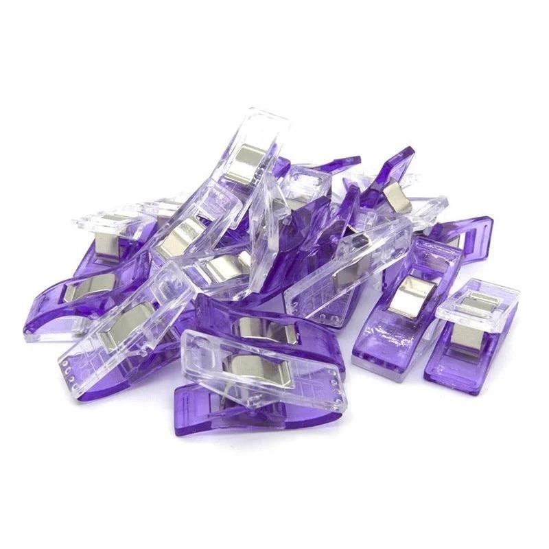 Set 20 clipsuri plastic mov pentru fixare tipare si materiale ...