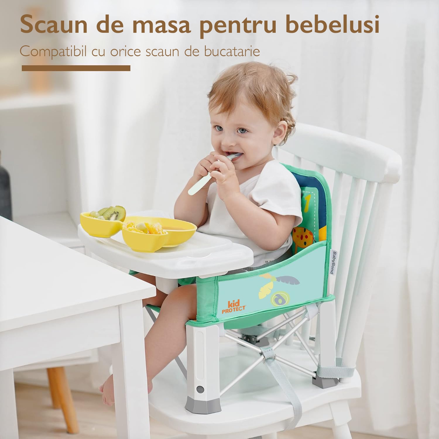 Scaun de Masa Portabil 2 in 1 Pentru Bebelusi si Copii, KidProtect ...