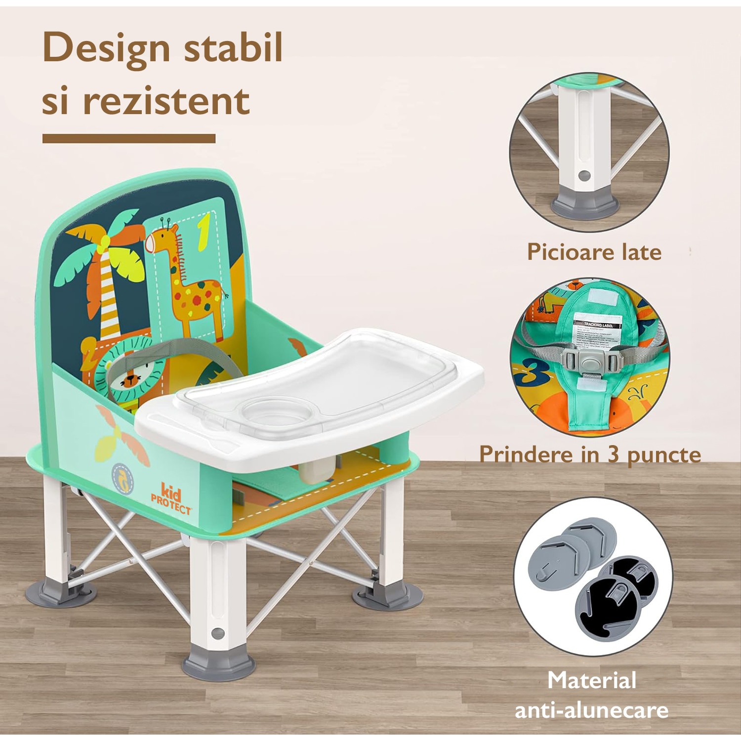 Scaun de Masa Portabil 2 in 1 Pentru Bebelusi si Copii, KidProtect ...