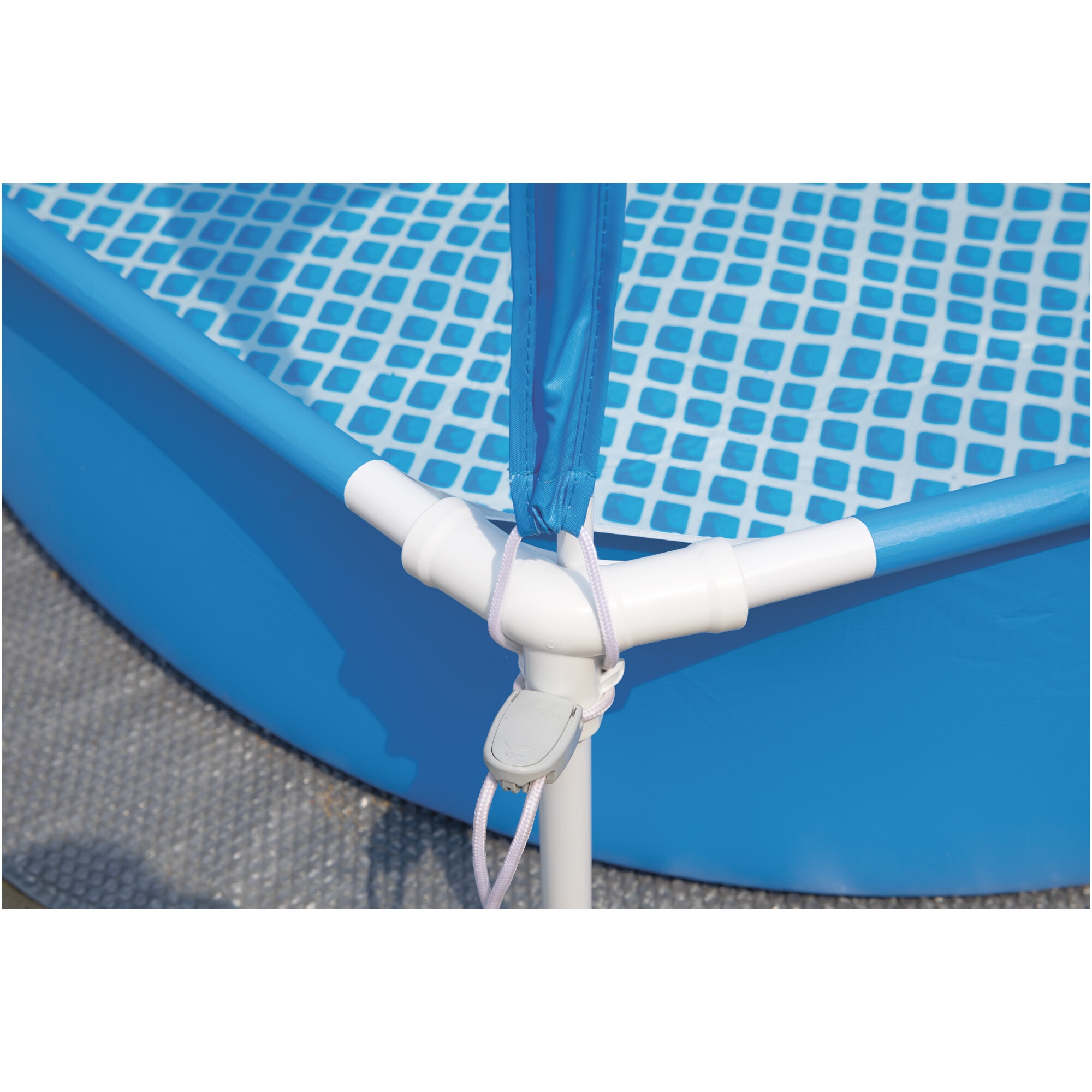 Piscina rotunda cu cadru meltalic si parasolar Canopy Metal Frame Intex ...